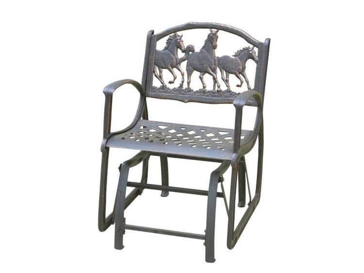 Cast Iron Glider Chair - Running Horses